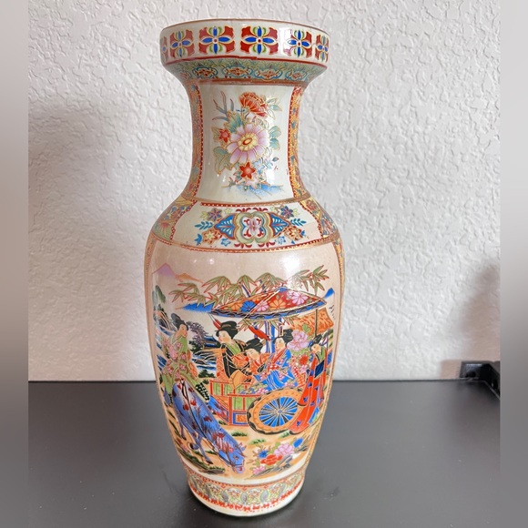Art | Vtg Hand Painted Satsuma Style Japanese Floral Geisha Porcelain ...